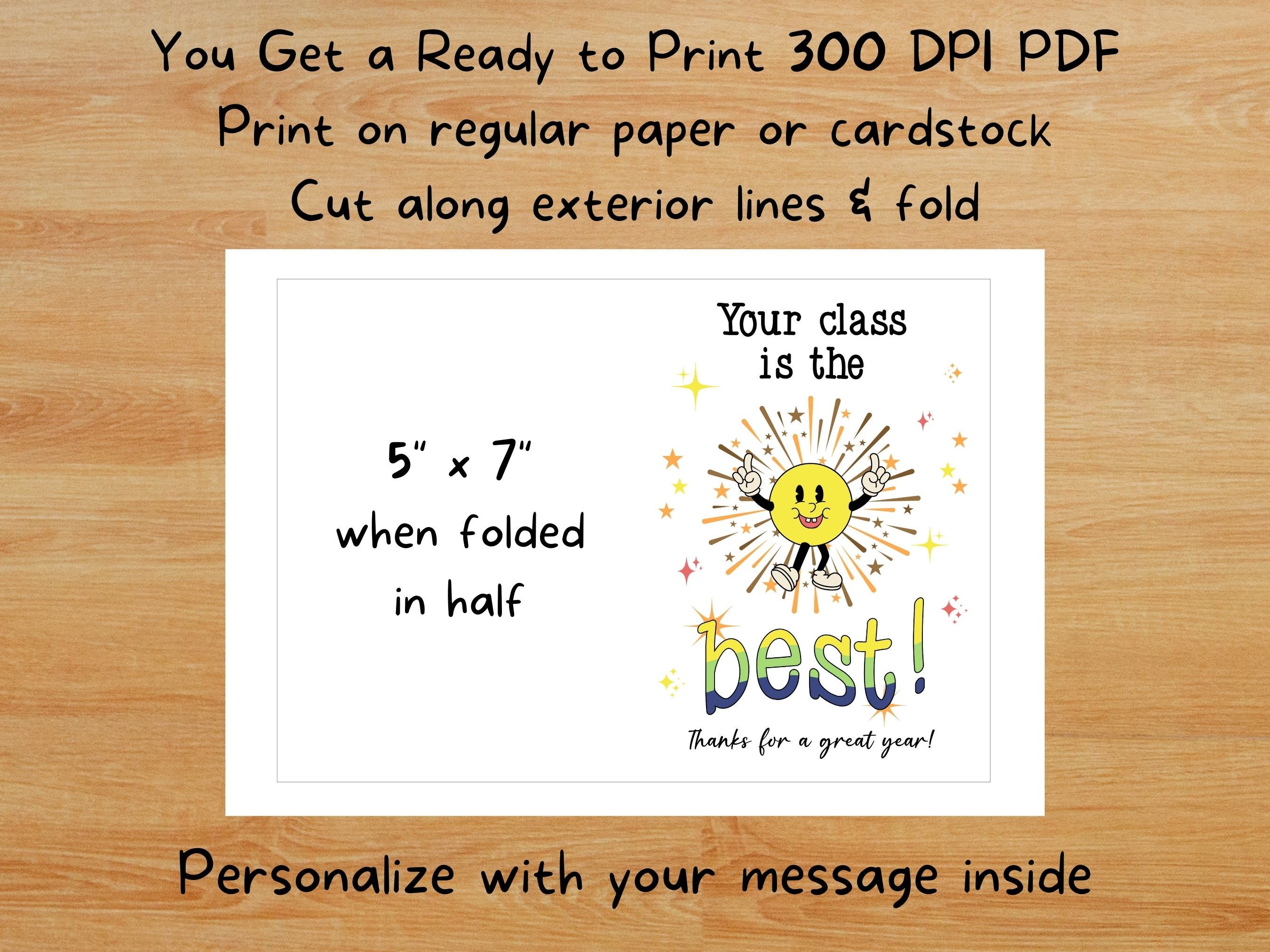 Teacher Appreciation Card Funny Printable Teacher Thank You Card From ...