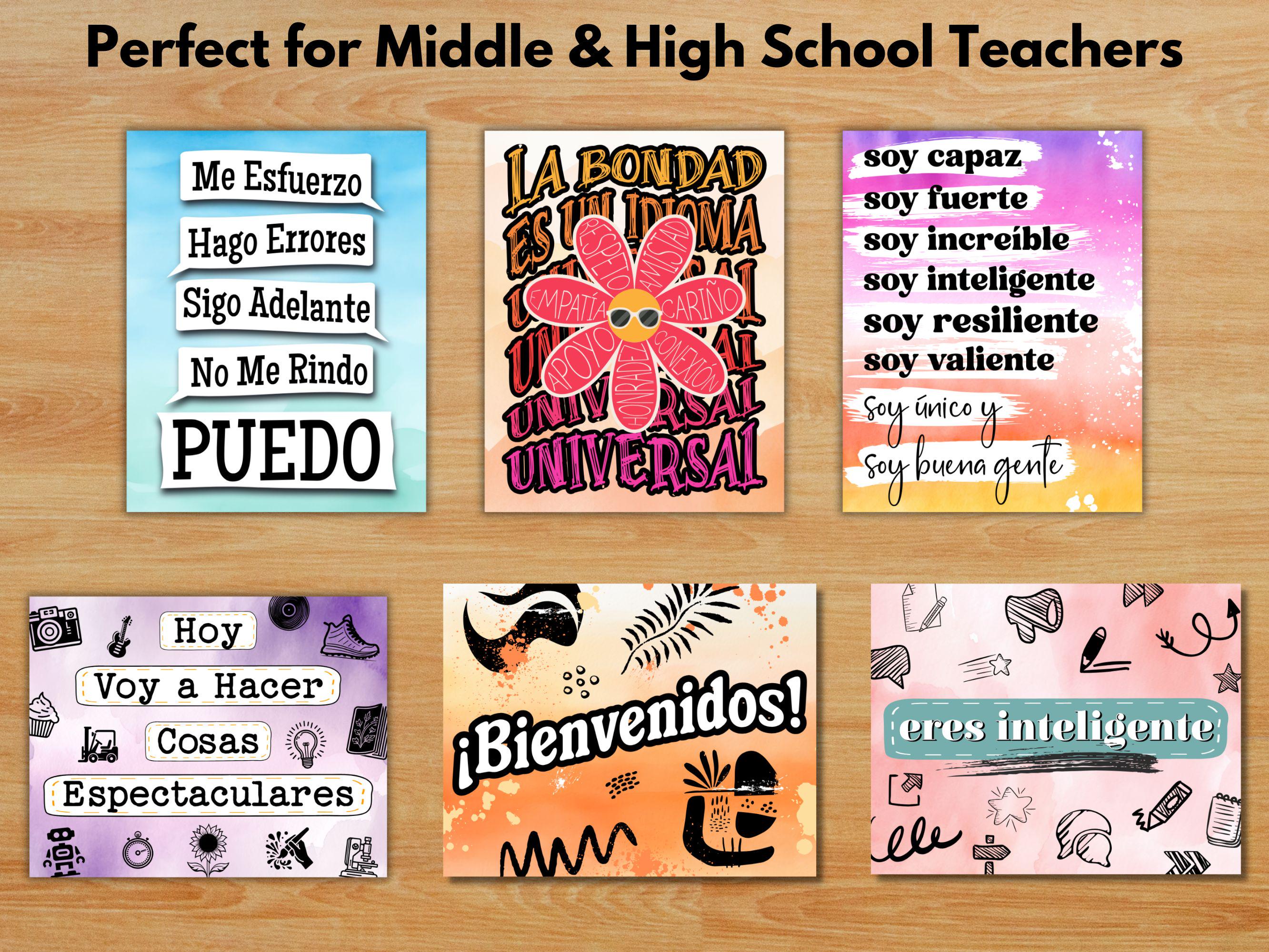 Spanish Classroom Poster Bundle Printable Spanish Class Decor High ...