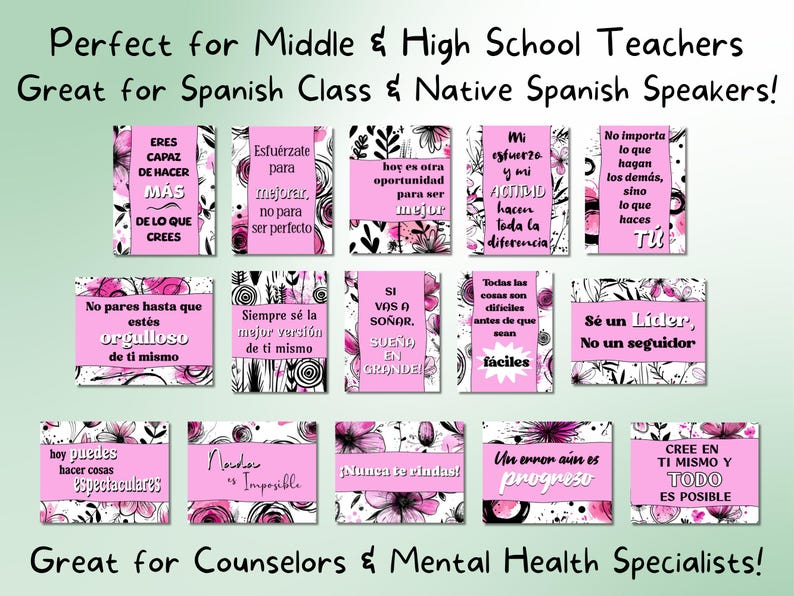 Spanish Growth Mindset Poster Spanish Classroom Motivational Decor ...