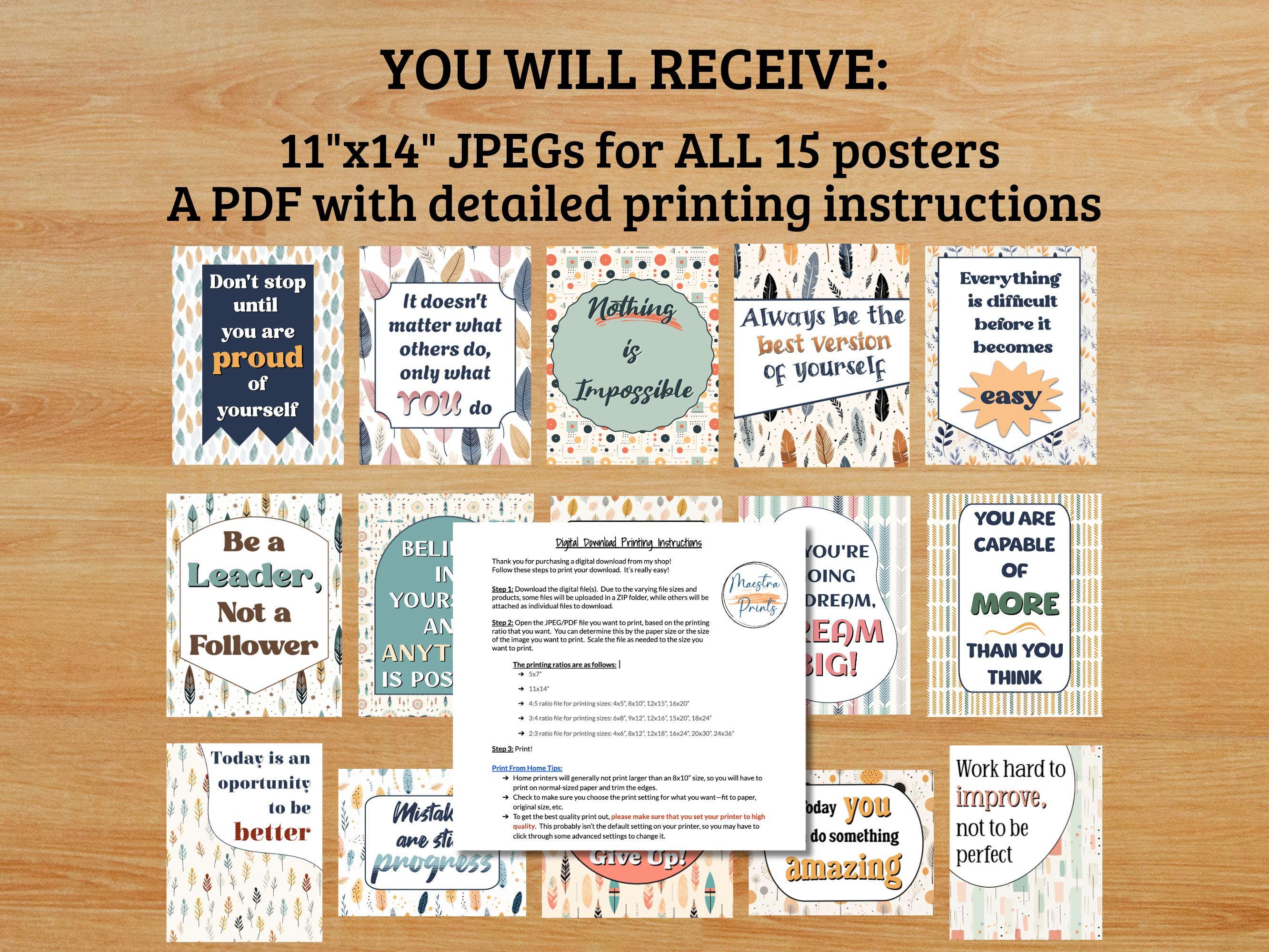 High School Boho Growth Mindset Poster Positive Classroom Motivational ...