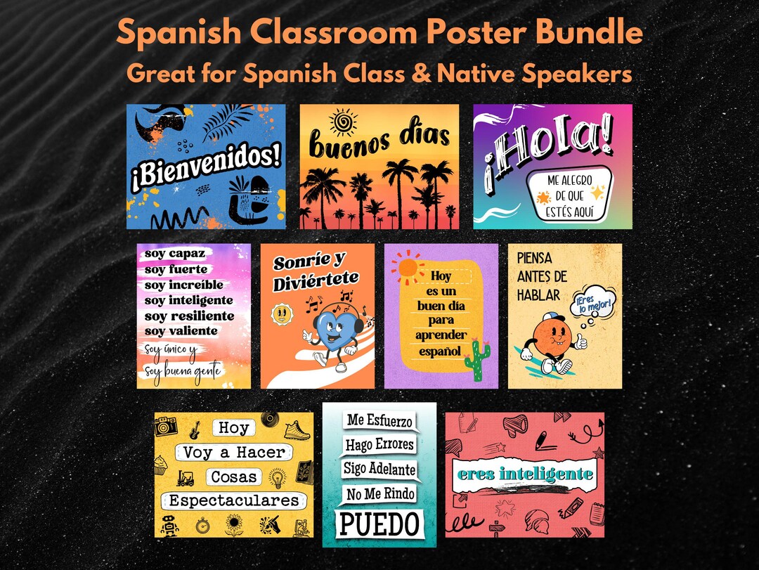 Spanish Teacher Posters Spanish Classroom Decor High School Counselor ...