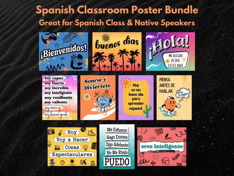 Spanish Teacher Posters Spanish Classroom Decor High School Counselor ...