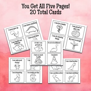 Coloring Affirmation Cards Printable Dinosaur Coloring Pages for Kids ...
