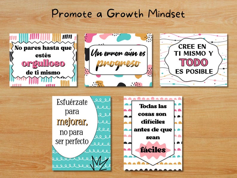 Spanish Growth Mindset Poster Spanish Class Motivational Decor School ...