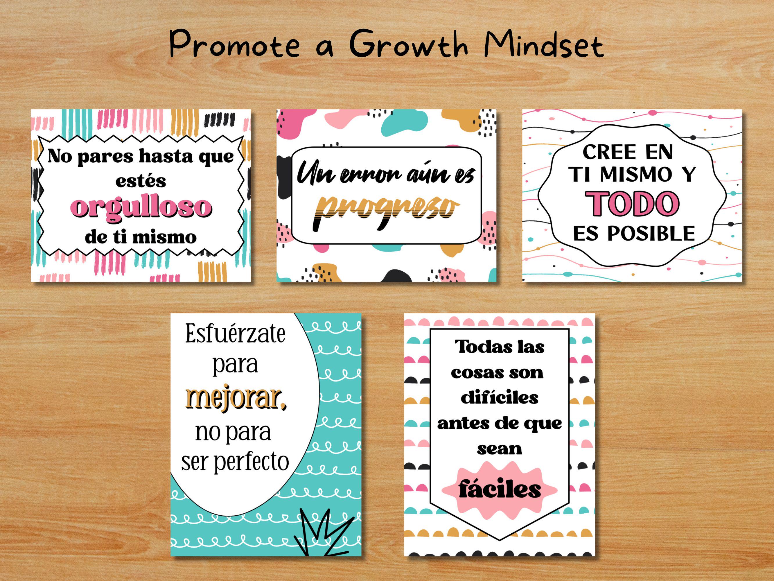 Spanish Growth Mindset Poster Spanish Class Motivational Decor School ...
