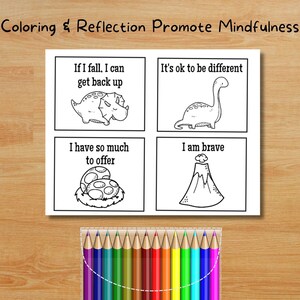 Coloring Affirmation Cards Printable Dinosaur Coloring Pages for Kids ...