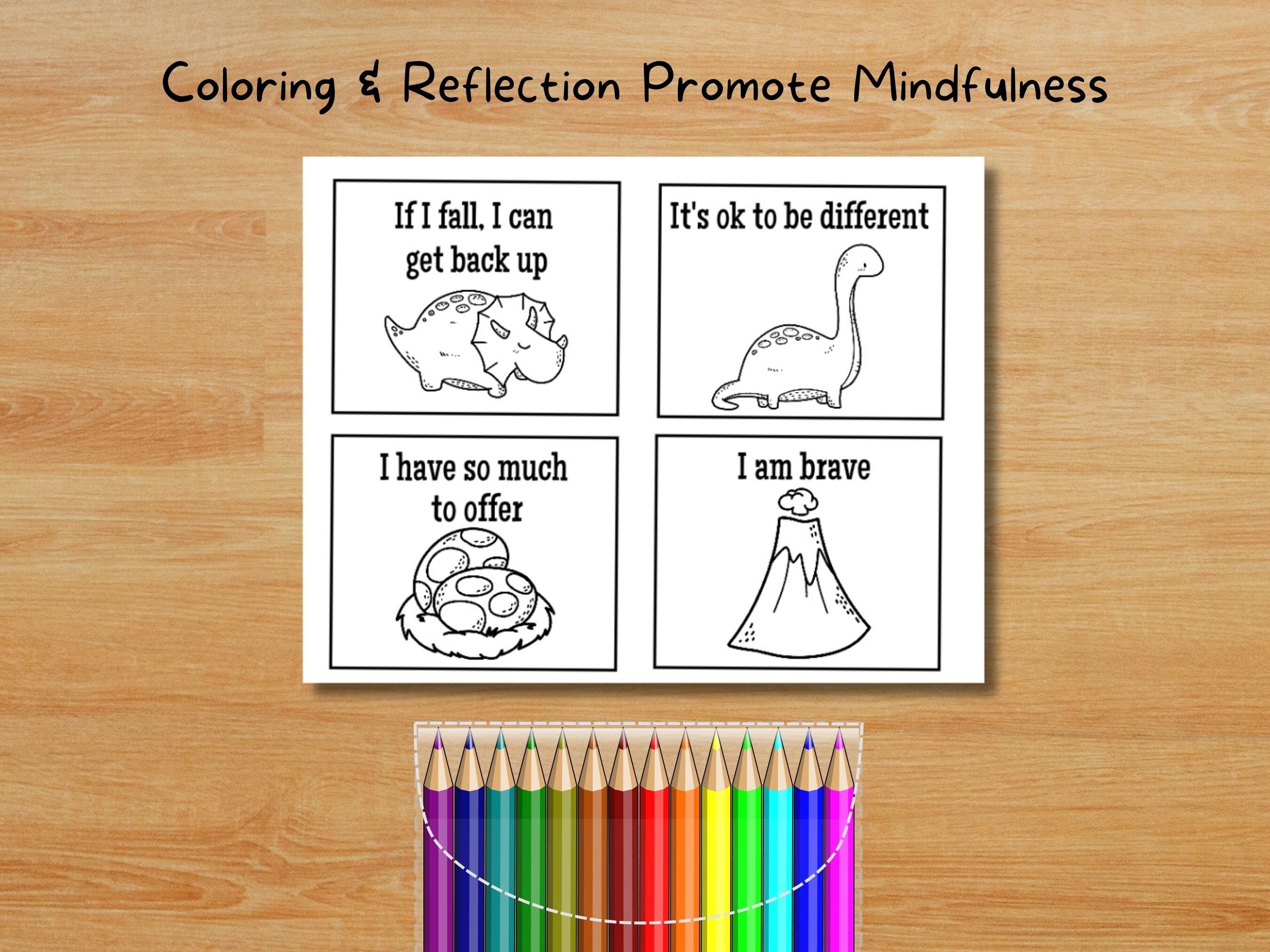 Coloring Affirmation Cards Printable Dinosaur Coloring Pages for Kids ...