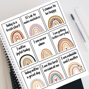 Lunchbox Notes for Kids Printable Daily Positive Affirmations ...