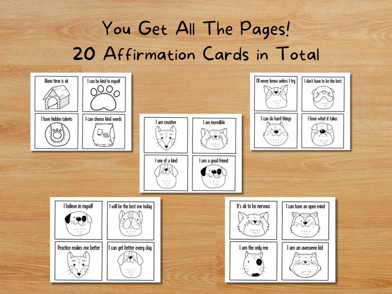 I Am Enough Affirmation Cards Printable Coloring Pages for Kids, Daily ...