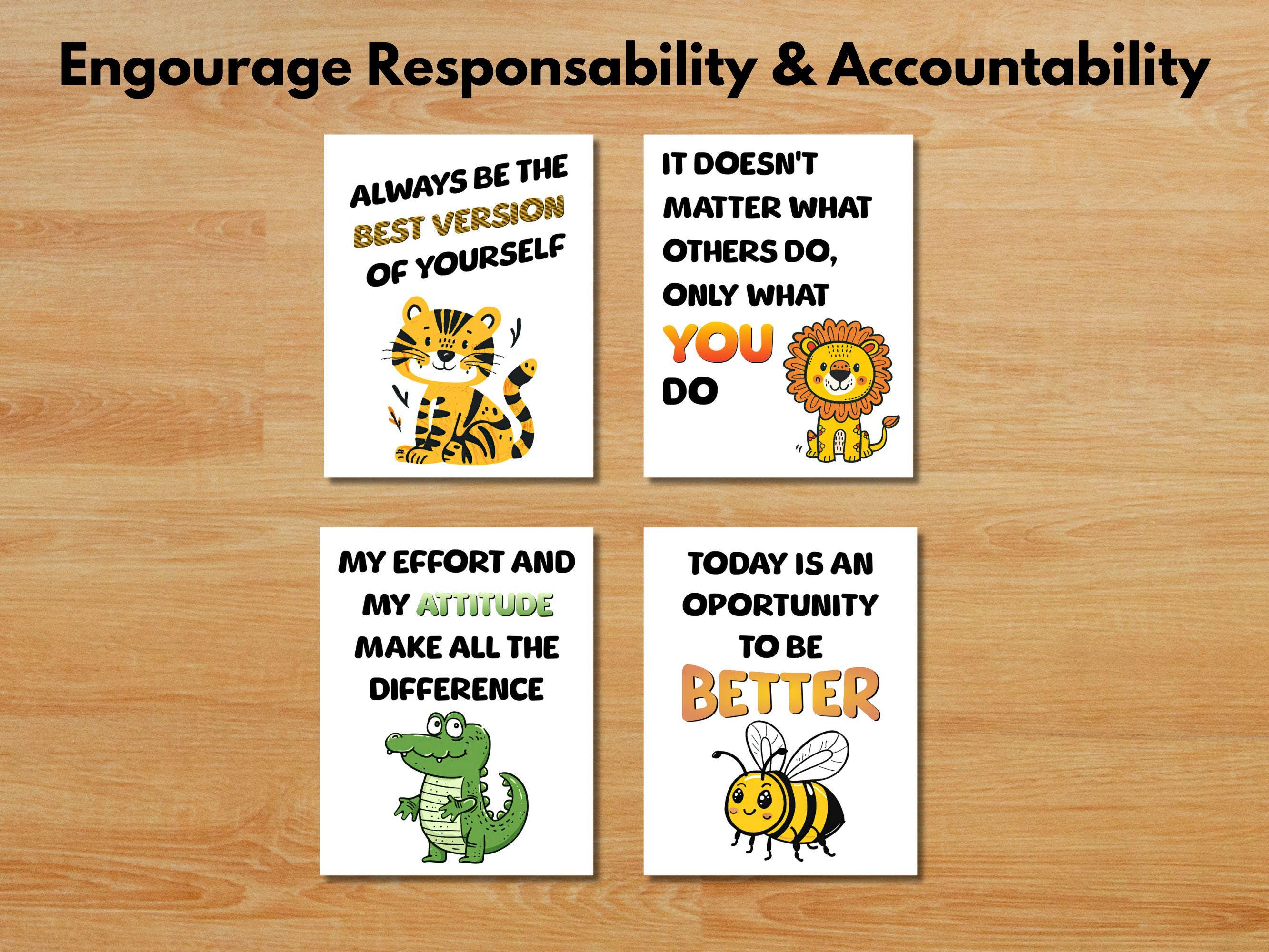 Growth Mindset Poster Elementary Motivation Classroom Decor Animal ...