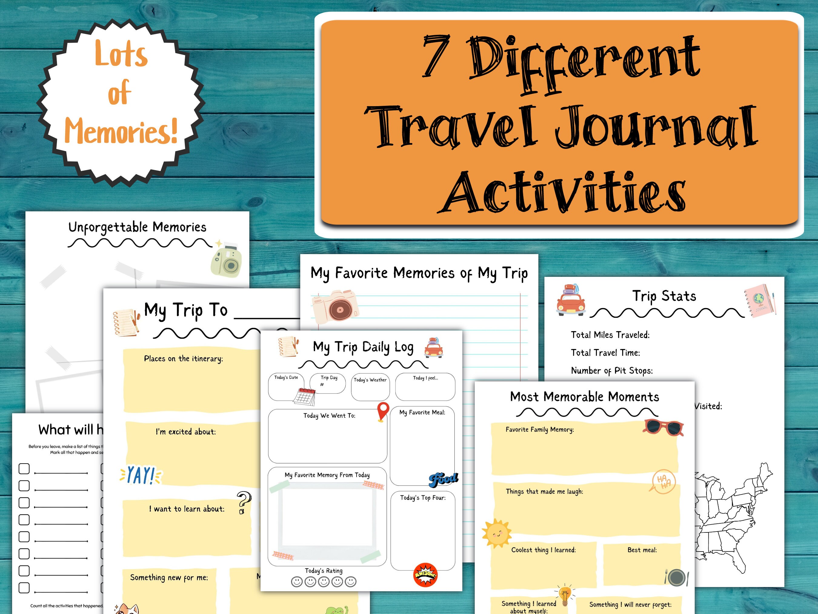 Road Trip Games Printable Travel Activity Pack, Road Trip Activity Book ...