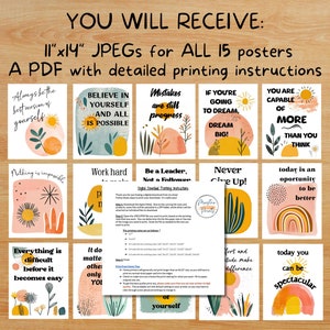 High School Boho Growth Mindset Poster Classroom Motivational Decor ...