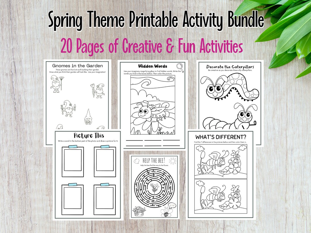 Kids Activity Sheets Spring, Printable Coloring Pages, Preschool ...