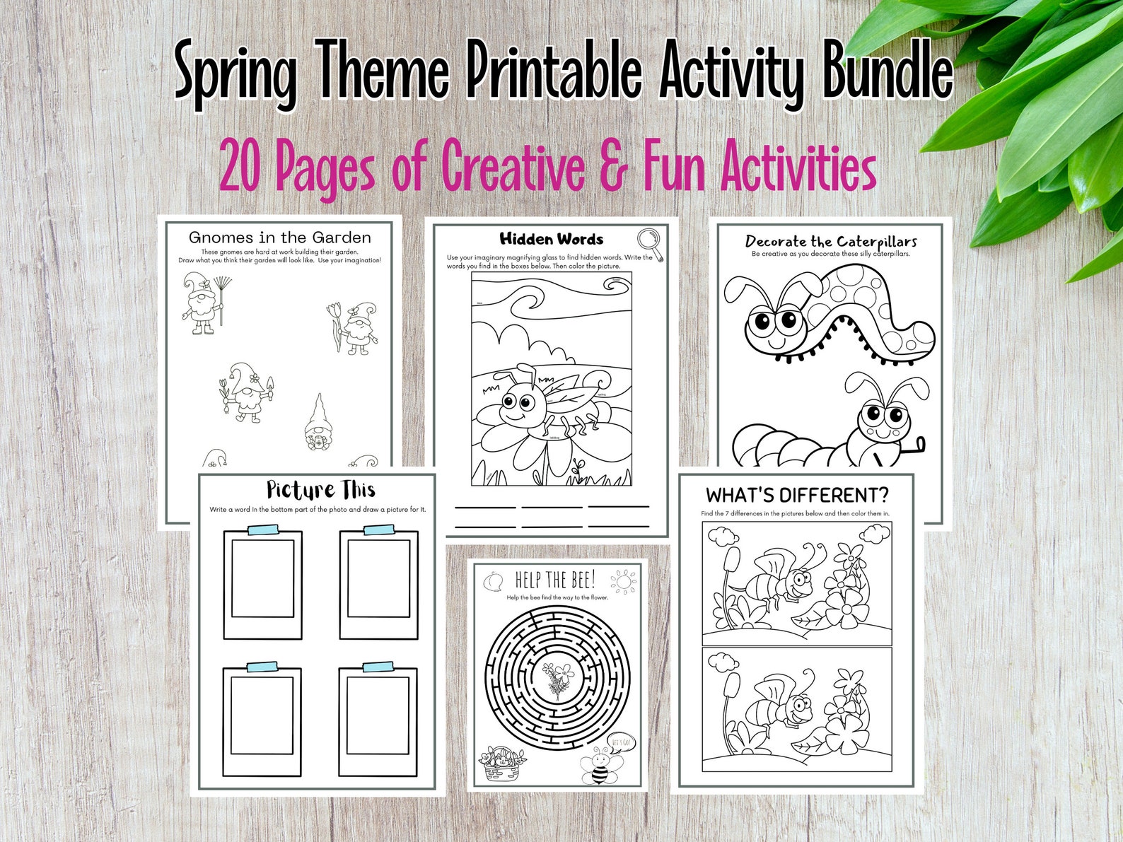 Kids Activity Sheets Spring, Printable Coloring Pages, Preschool ...
