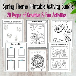 Kids Activity Sheets Spring, Printable Coloring Pages, Preschool ...