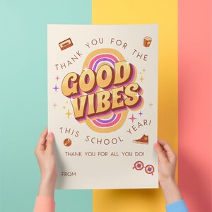Retro Teacher Appreciation Card: Printable Thank You for Teacher ...