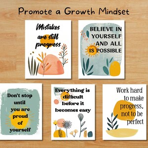 High School Boho Growth Mindset Poster Classroom Motivational Decor ...