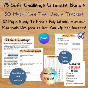 75 Soft Challenge Tracker Printable Editable, 75 Soft Tracker, 75 Soft ...