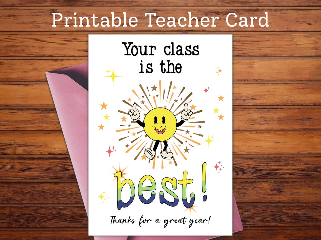 Teacher Appreciation Card Funny Printable Teacher Thank You Card From ...