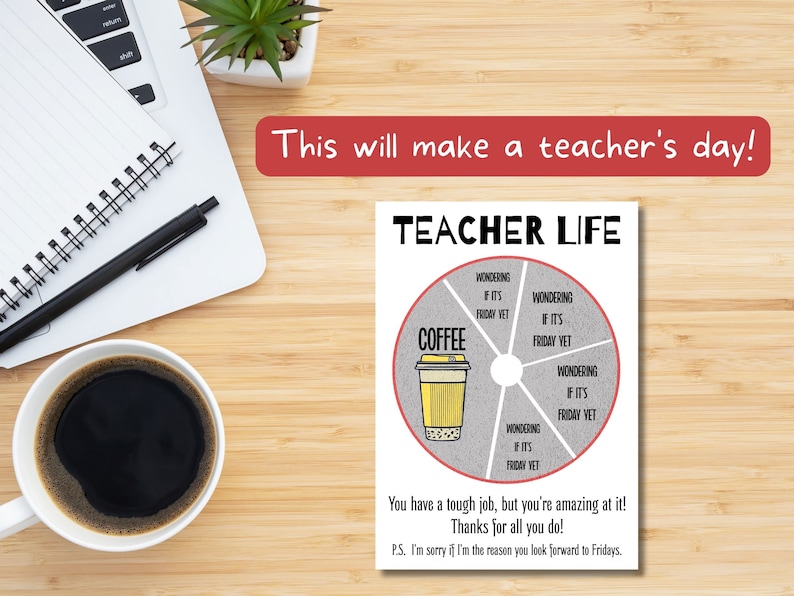 Funny Teacher Appreciation Card Printable Teacher Thank You Sarcastic ...