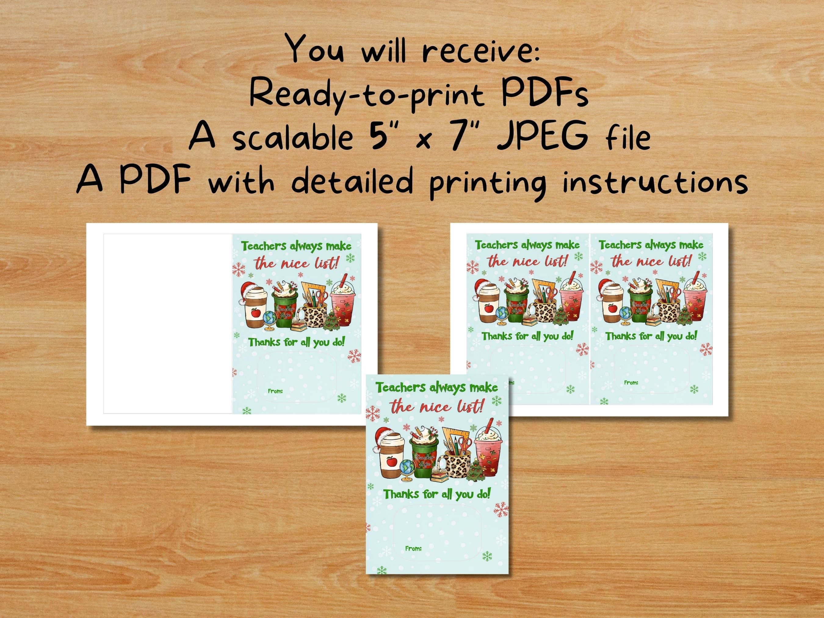 Funny Christmas Teacher Appreciation Card, Printable Teacher Holiday ...