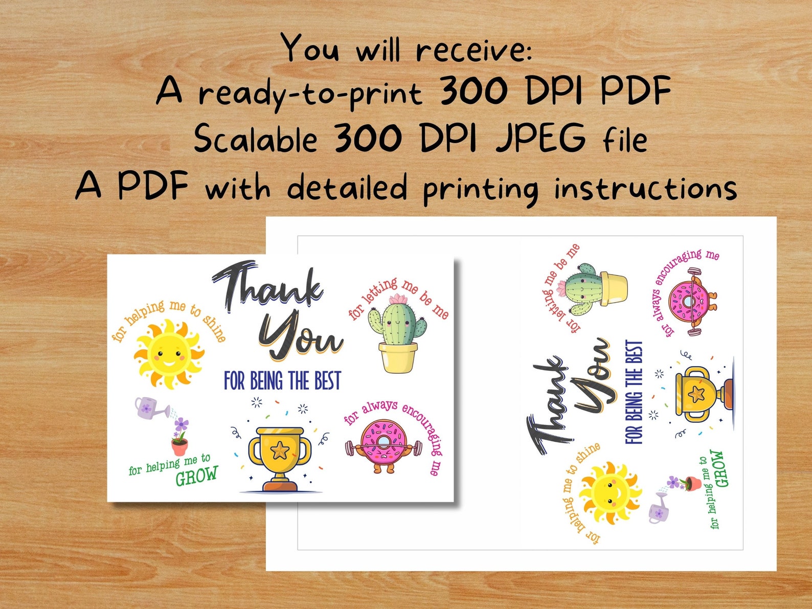 Cute Teacher Thank You Card: Printable Elementary Teacher Appreciation ...