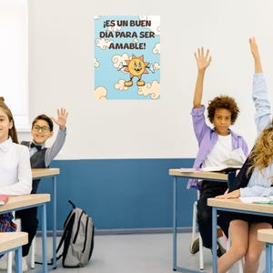 Spanish Kindness Poster Retro Spanish Classroom Motivational Decor ...