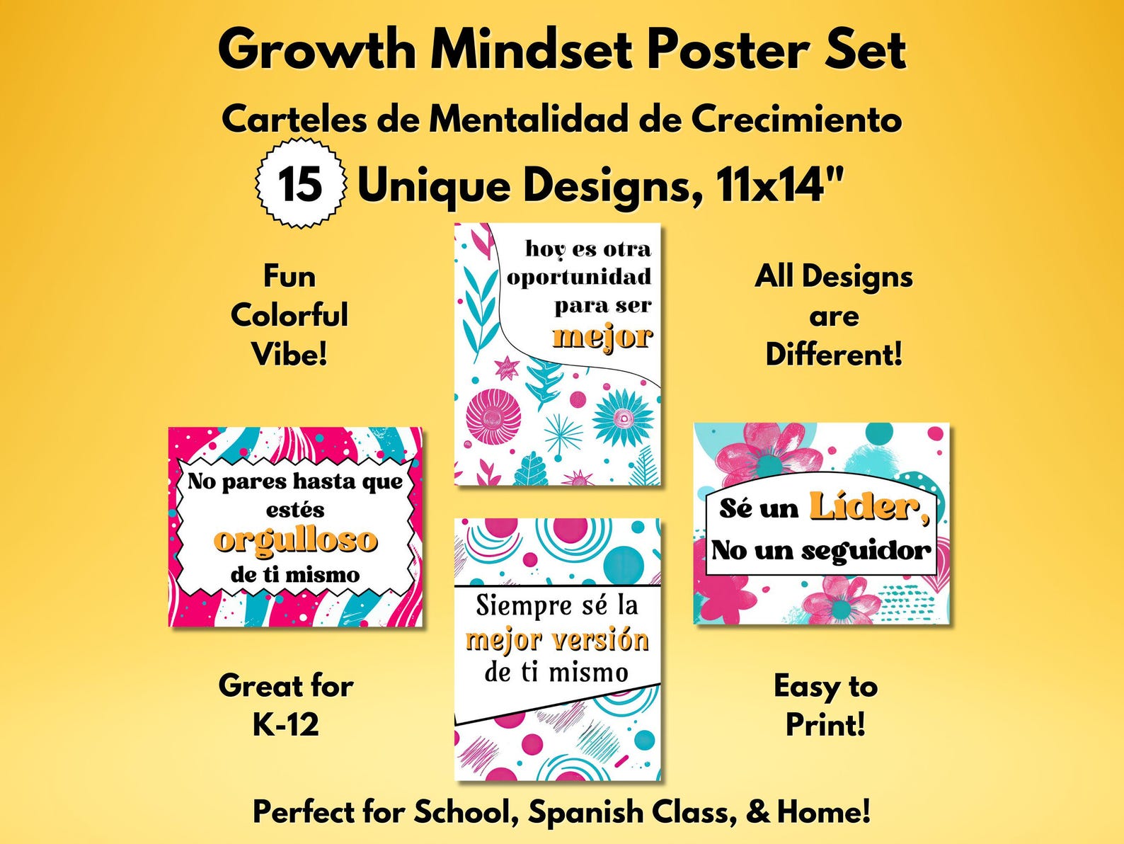 Spanish Growth Mindset Poster Printable Spanish Class Motivational ...