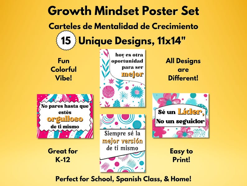 Spanish Growth Mindset Poster Printable Spanish Class Motivational ...