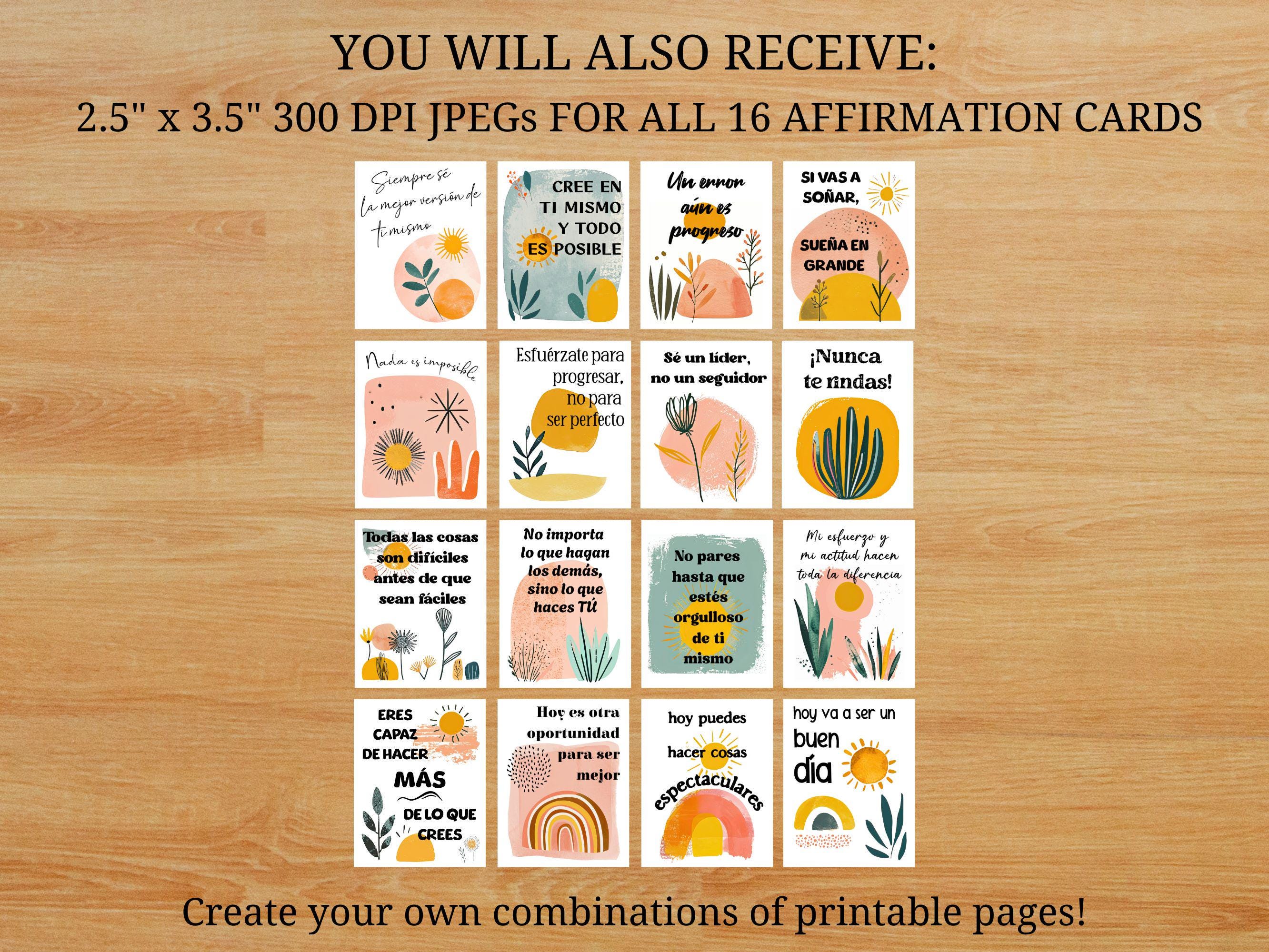 Spanish Growth Mindset Positive Affirmation Cards Spanish Class Boho ...