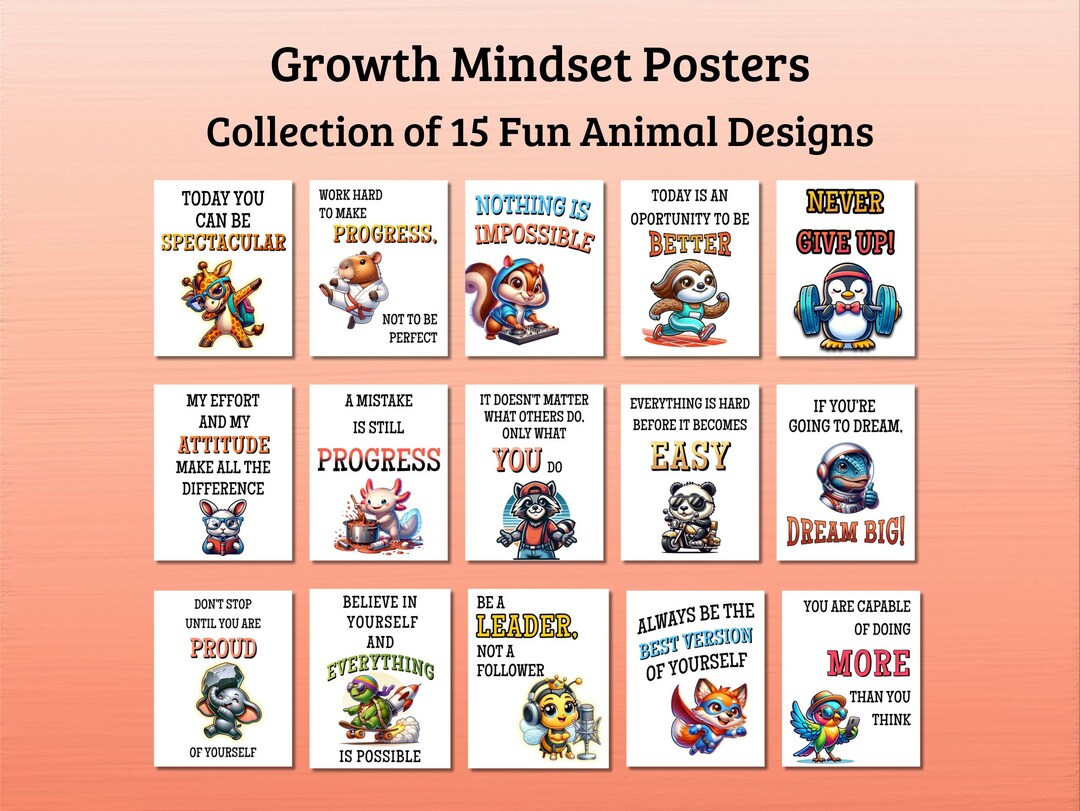 Middle School Growth Mindset Poster Elementary Motivational Class Decor ...
