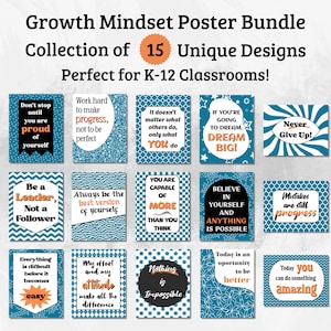 High School Growth Mindset Poster Printable Classroom Decor Middle ...