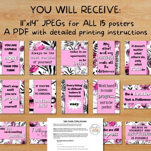 Growth Mindset Boho Classroom Posters High School Counseling Office ...