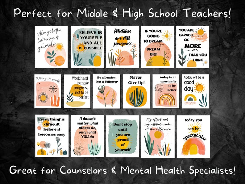 High School Boho Growth Mindset Poster Classroom Motivational Decor ...