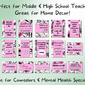 Growth Mindset Boho Classroom Posters High School Counseling Office ...