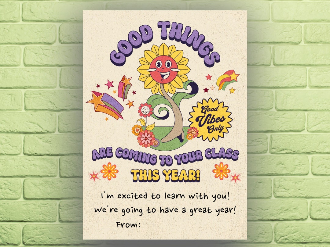 1st Day of School Printable Teacher Card Back to School, First Day of ...