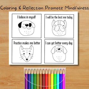 I Am Enough Affirmation Cards Printable Coloring Pages for Kids, Daily ...
