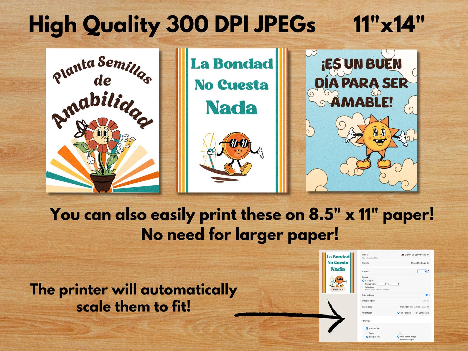 Spanish Kindness Poster Retro Spanish Classroom Motivational Decor ...