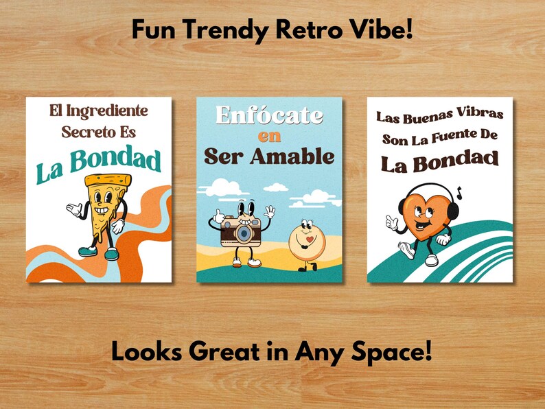 Spanish Kindness Poster Retro Spanish Classroom Motivational Decor ...