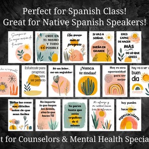 Spanish Growth Mindset Positive Affirmation Cards Spanish Class Boho ...