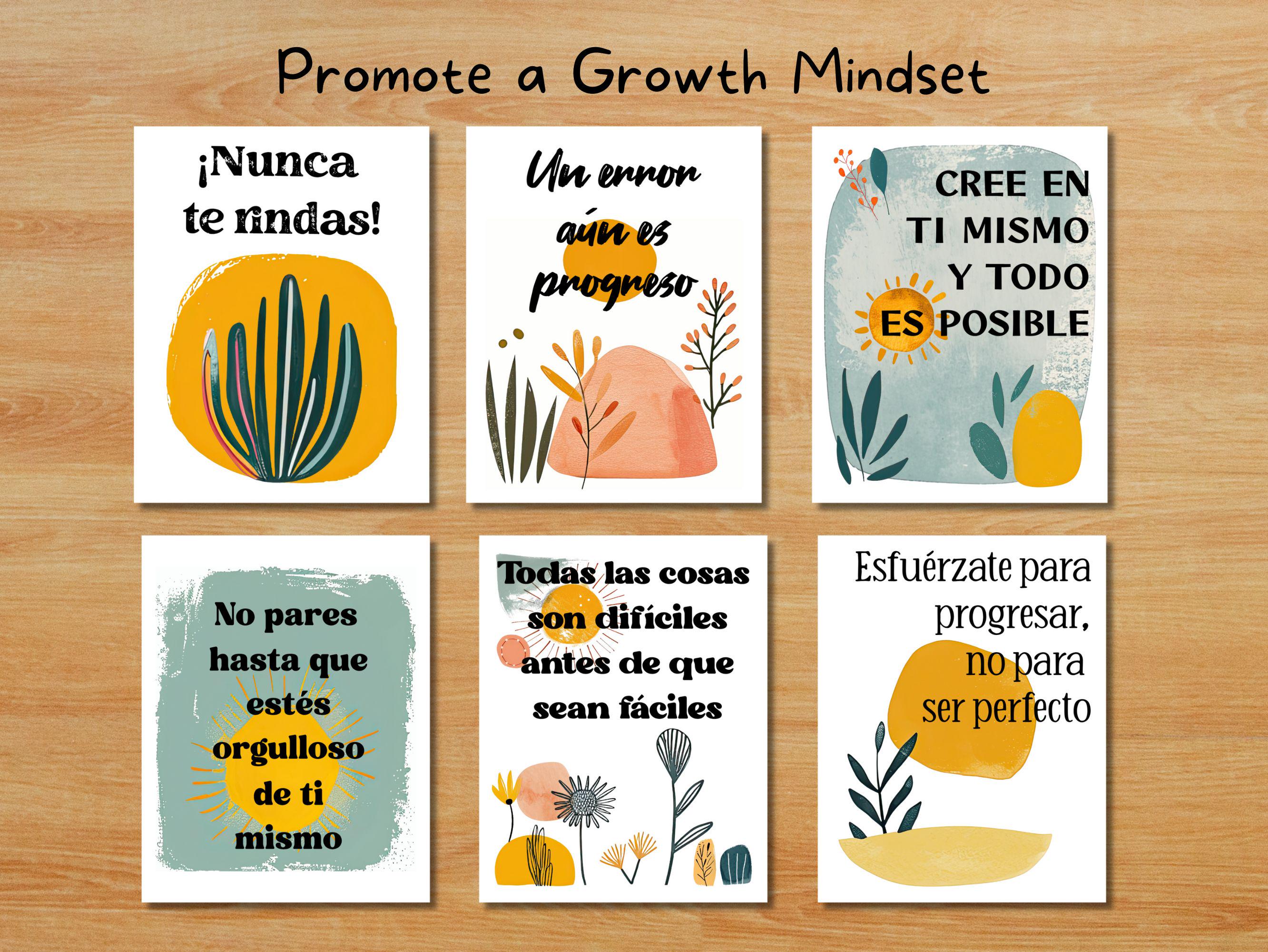 Spanish Growth Mindset Poster Spanish Class Motivational Decor School ...