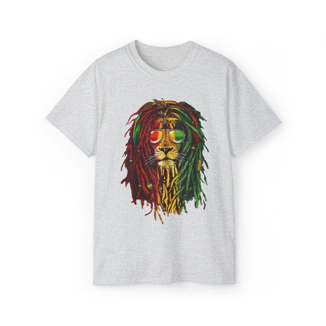 Reggea T-shirt, Rasta Lion T-shirt, Music Merch, Retro Shirt ...