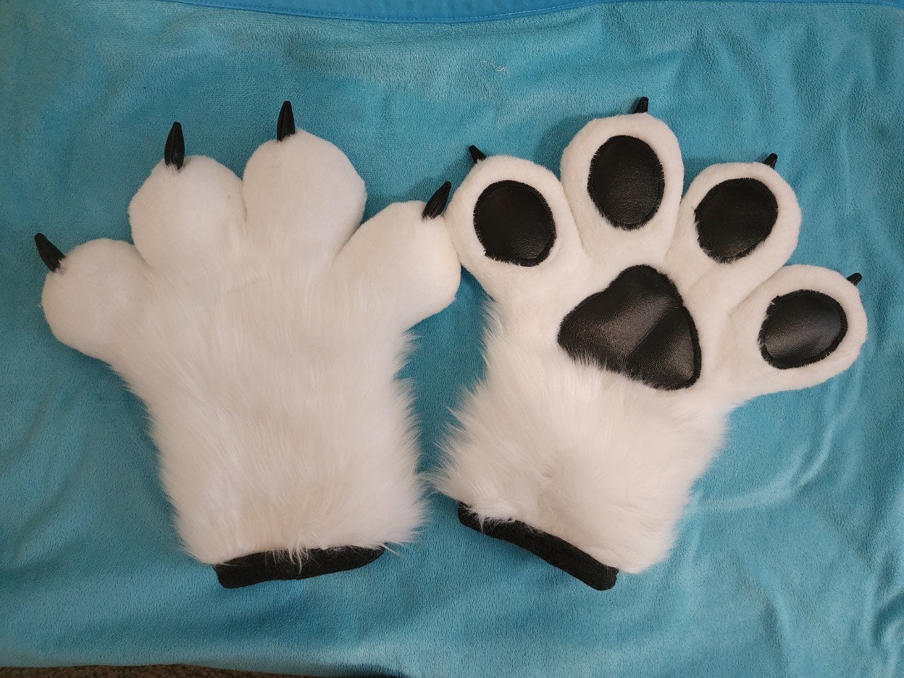 White Fursuit Handpaws With Black Claws and Pawpads - Etsy