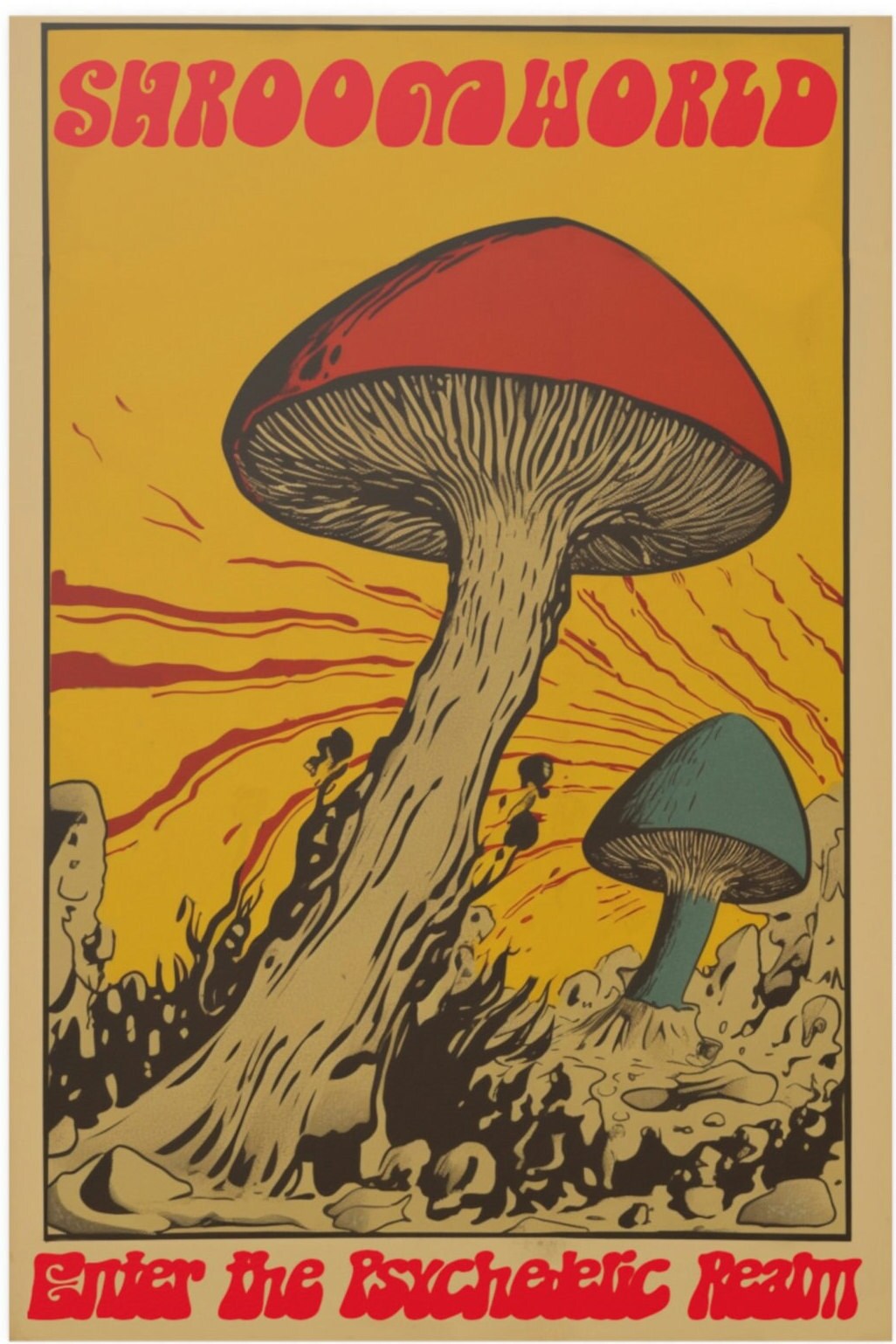 Shroom World Poster Psychedelic AI Art Print for Home or - Etsy