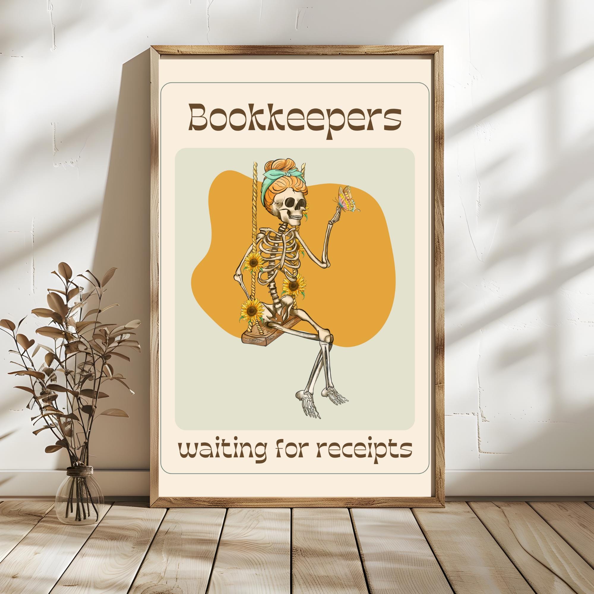 Bookkeeper Digital Print for Office and Cubicle Halloween Skeleton ...
