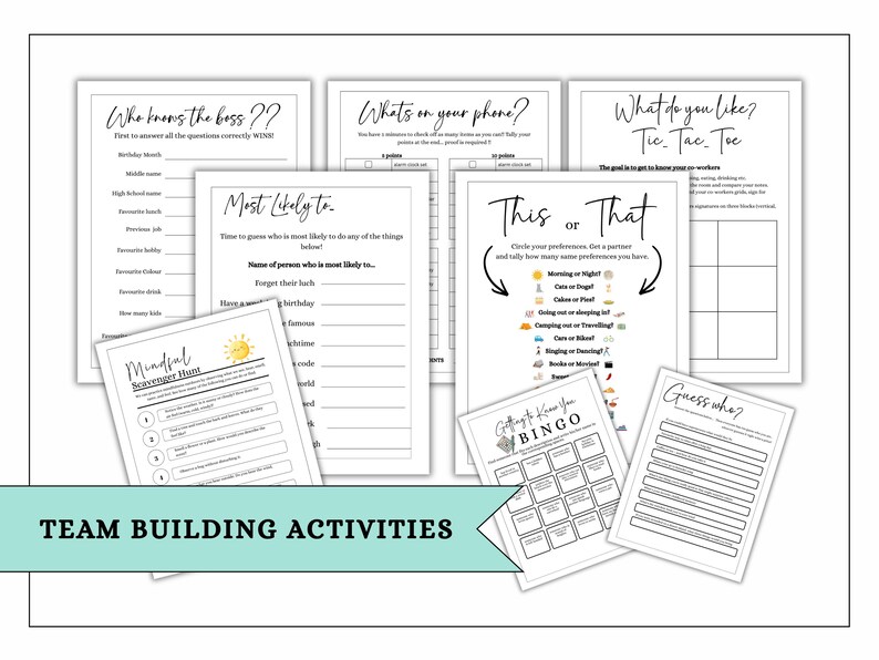 Team Building Games for Work, Office Games Bundle, Work Party Games ...