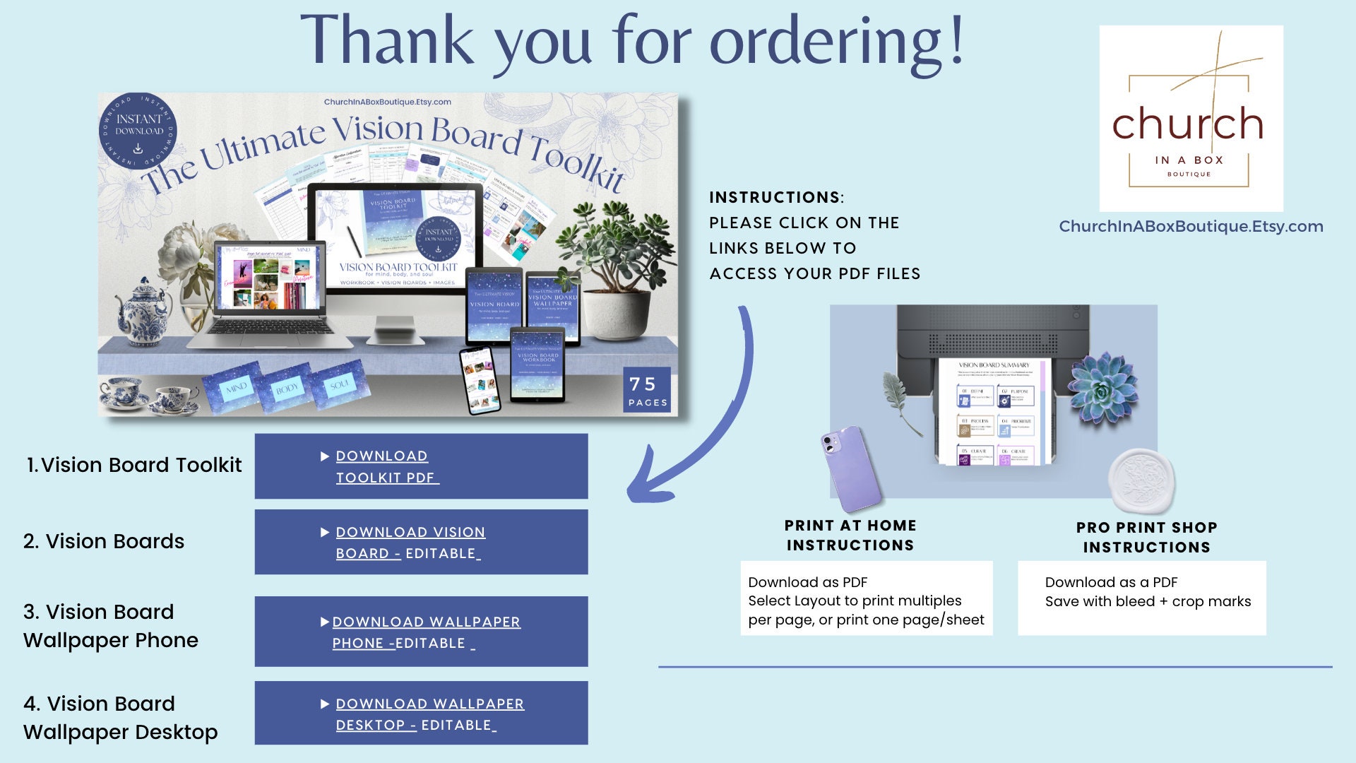 The Ultimate Vision Board Toolkit Bundle - Template Kit Printable ...