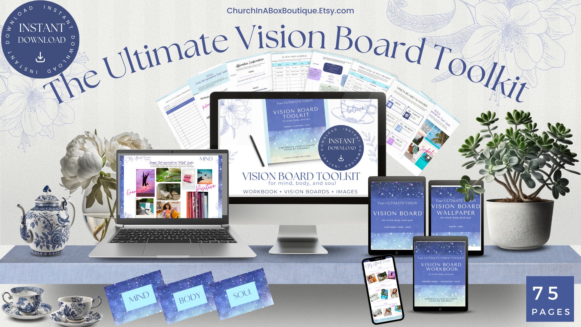 The Ultimate Vision Board Toolkit Bundle Template Kit Printable ...