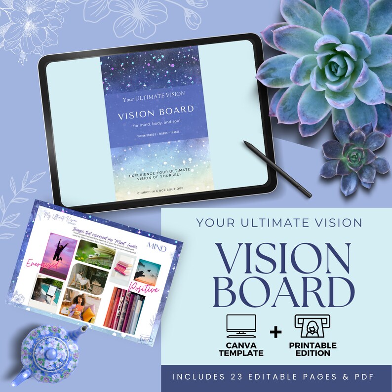 The Ultimate Vision Board Toolkit Bundle - Template Kit Printable ...