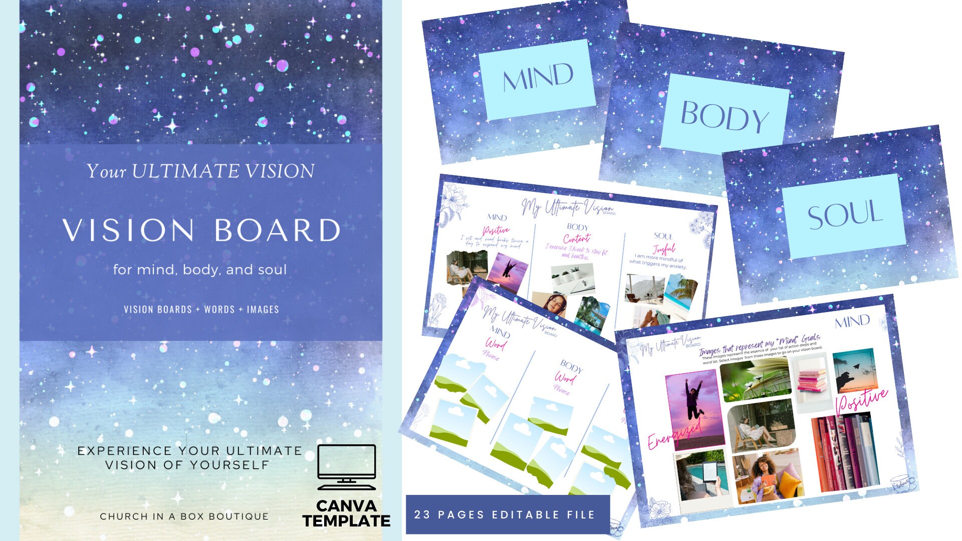 The Ultimate Vision Board Toolkit Bundle - Template Kit Printable ...